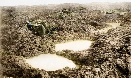 WW1 Aerial photos in colour: Water filled shell holes - Invisible Works