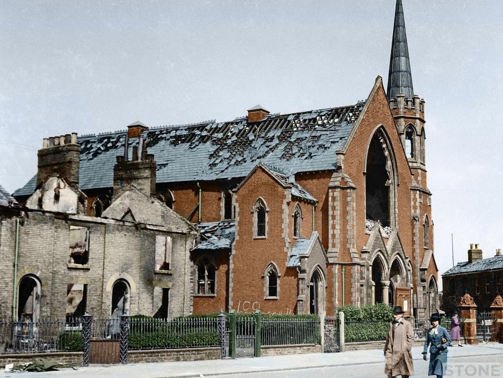Blitz in Colour: Dereham Road Baptist Church 1942 | Invisible Works